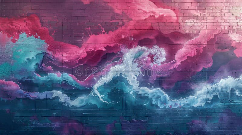Bold, Vibrant Mural with Stunning Visual Impact, Ai Generated Stock ...