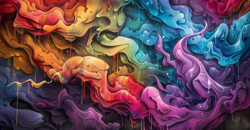 Bold, Vibrant Mural with Stunning Visual Impact, Ai Generated Stock ...