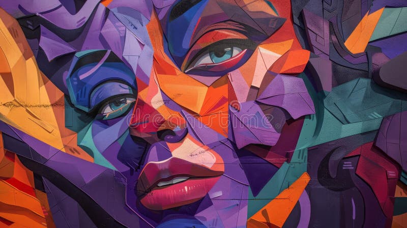 Bold, Vibrant Mural with Stunning Visual Impact, Ai Generated Stock ...