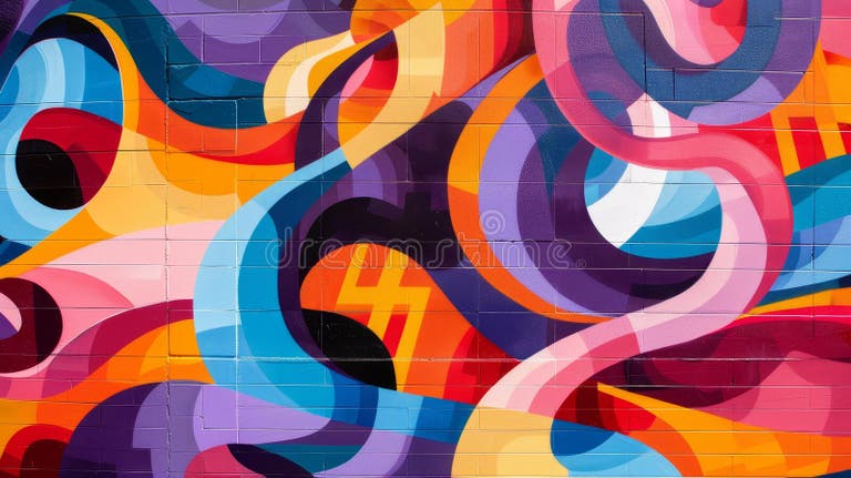Bold, Vibrant Mural with Stunning Visual Impact, Ai Generated Stock ...