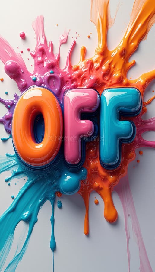 Bold Vibrant Off Text Splashed Colorful Paint Stock Photos - Free ...