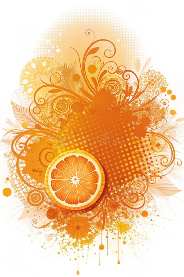 Orange Grunge Texture on White Background, Bold Design Stock ...