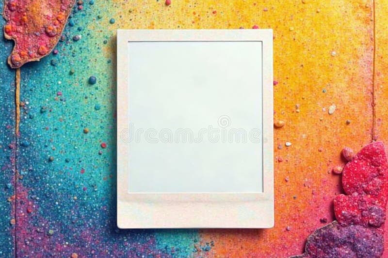 Bold, Vibrant Polaroid Frame with Geometric Linework Border ...