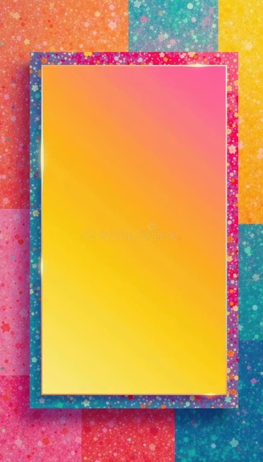 Bold, Vibrant Polaroid Frame with Geometric Pattern , Retro, Graphic ...