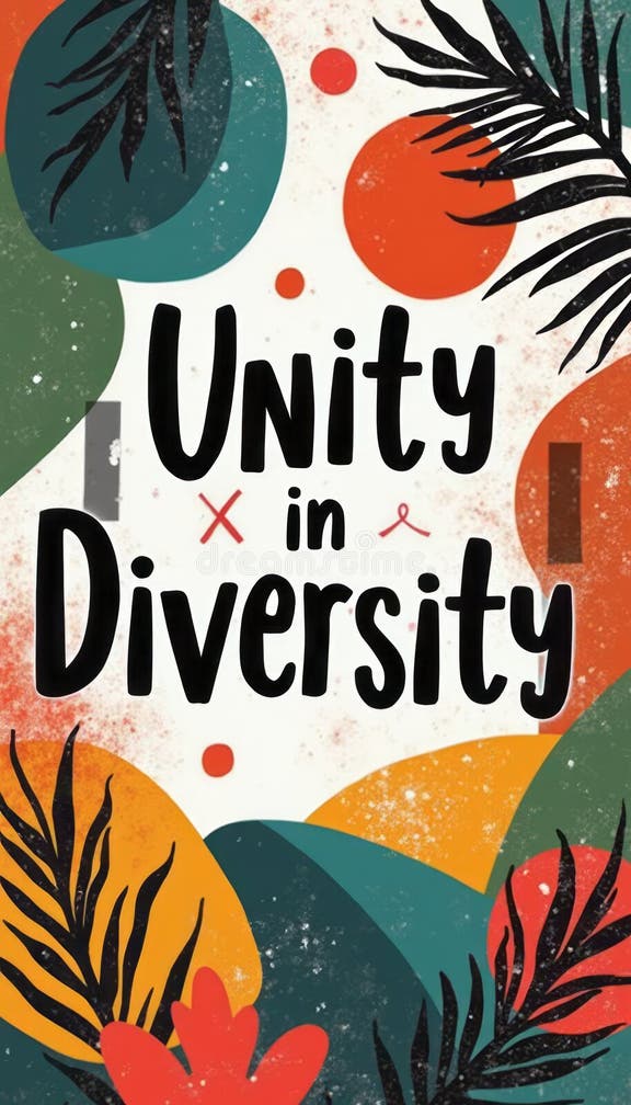 Bold and Vibrant Unity in Diversity Design with Tropical Elements Stock ...