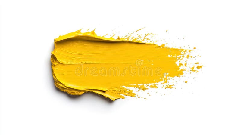 Bold and Vibrant Yellow Paint Stroke on White Background, Perfect for ...