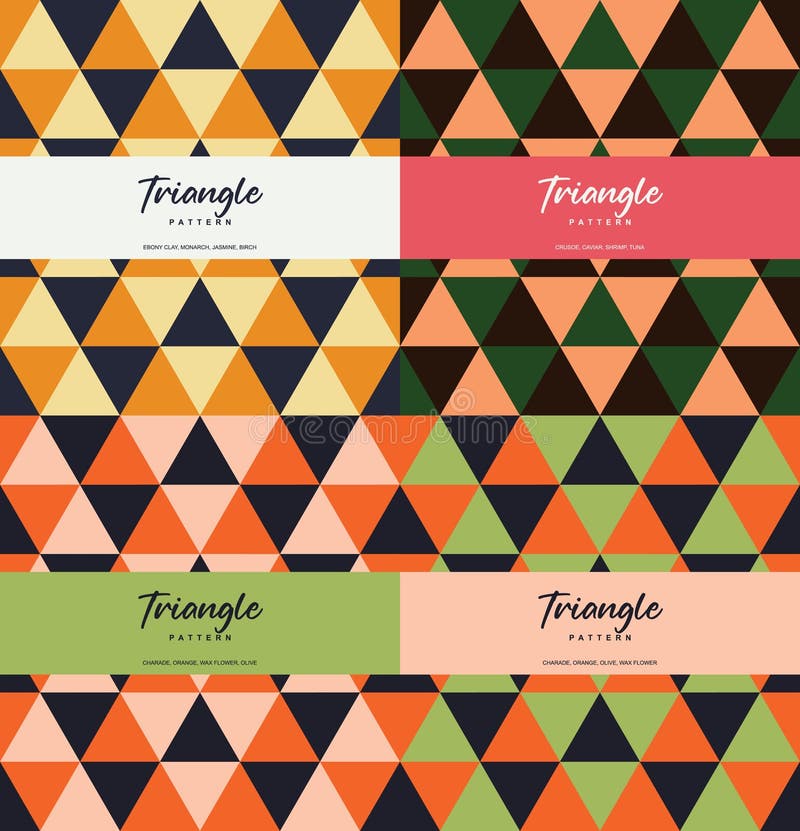 Bold Vintage Triangle Art - Quad Set Stock Vector - Illustration of ...