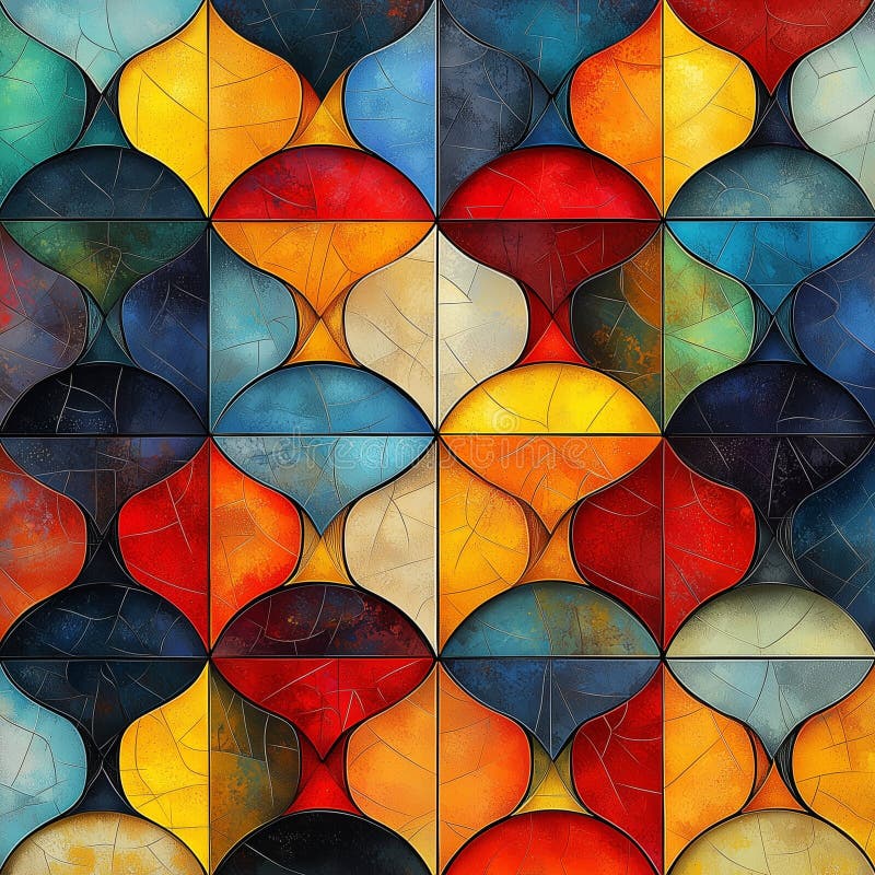 Seamless Abstract Geometric Pattern with Vibrant Colors and Dynamic ...