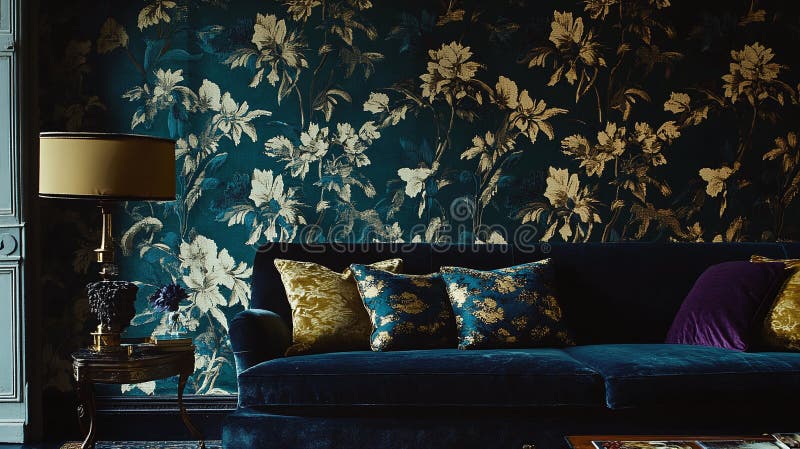 A Bold Wallpaper Featuring Oversized Floral Patterns in a Feature Wall ...