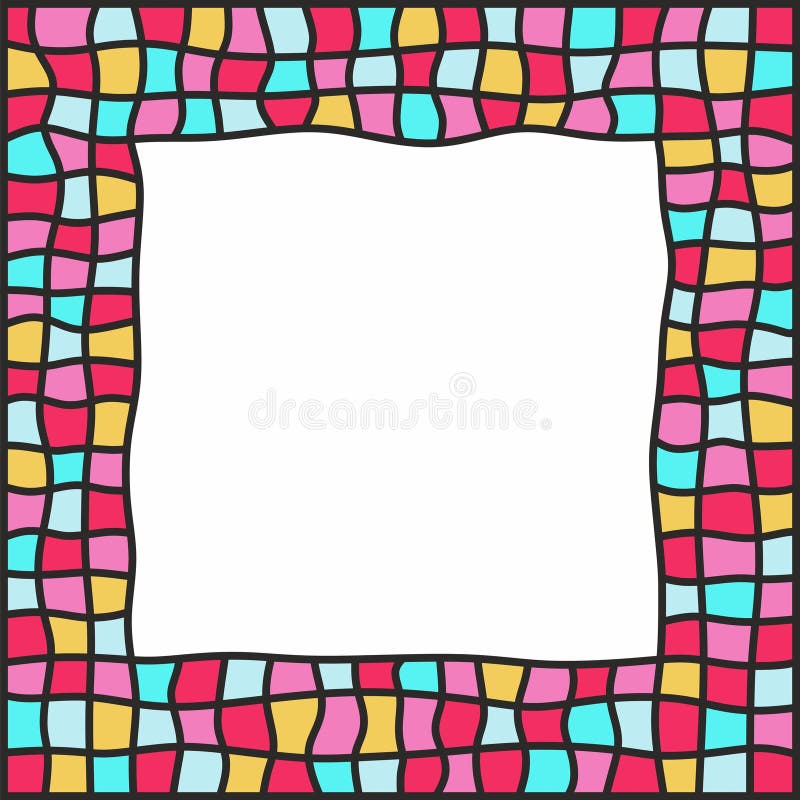 Bold Wavy Lines Forming a Square Frame. Different Size of Abstract ...