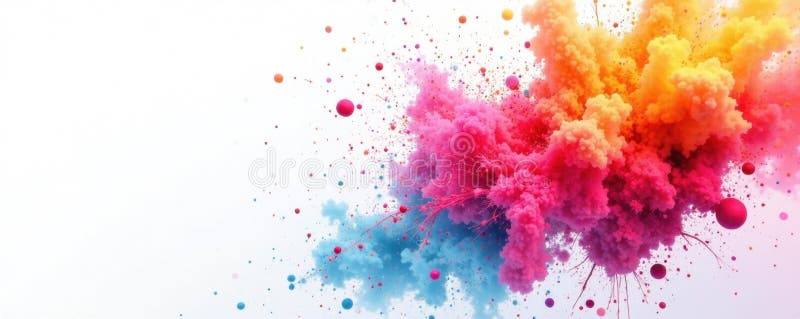 Bold White Border, Vibrant Color Splash Inside, Summer, Geometric ...