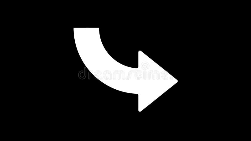 Curved Arrow White, Bold Navigation Pointer with Abstract Arc Shape for ...