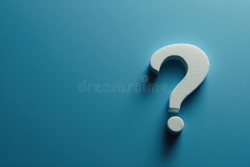 Bold White Question Mark on a Blue Background, Creating a Strong Visual ...