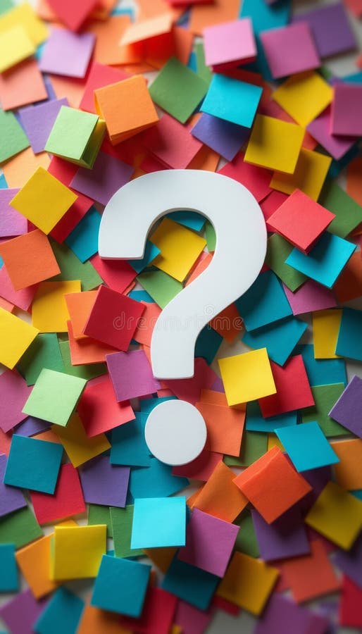Colorful Question Mark on Vibrant Sticky Notes Stock Image - Image of ...