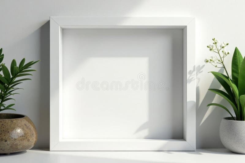 Bold White Square Frame, Thick Lines, Clean Aesthetic, Template, Art ...