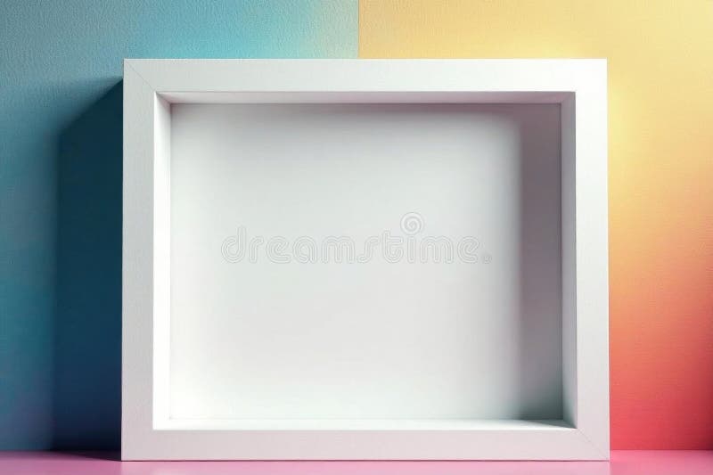 Bold White Square Frame, Thick Lines, Clean Aesthetic, Template ...