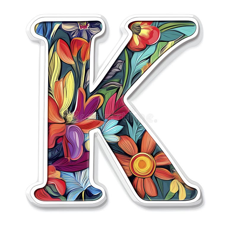 Bold White Sticker Letter K for Creative Designs Stock Photo - Image of ...