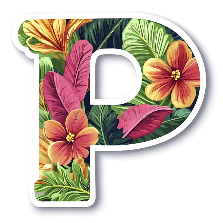 Bold White Sticker Letter P on Clean Background Stock Image - Image of ...