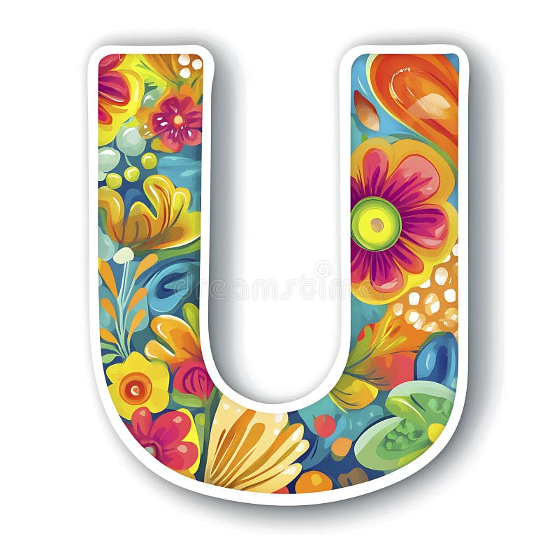 Bold White Sticker Letter U for Creative Branding Design Stock ...