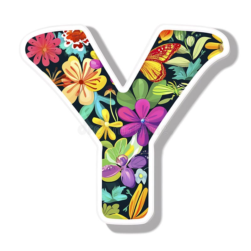 Bold White Y Sticker on Minimalistic Background Stock Illustration ...