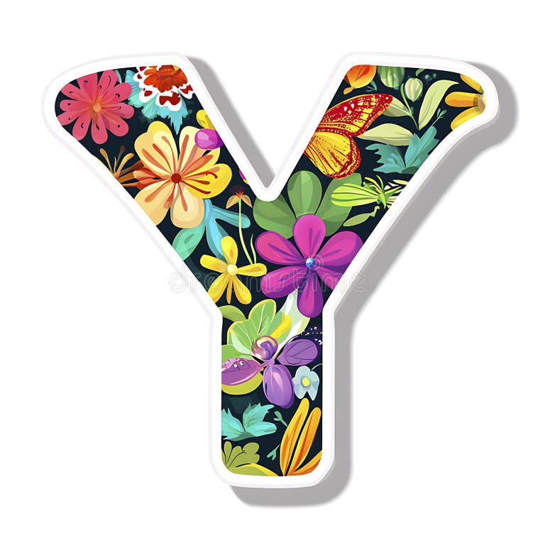 Bold White Y Sticker on Minimalistic Background Stock Illustration ...