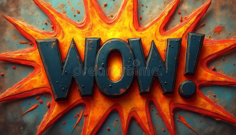 Bold WOW explosion graphic stock photo. Image of attention - 356697276