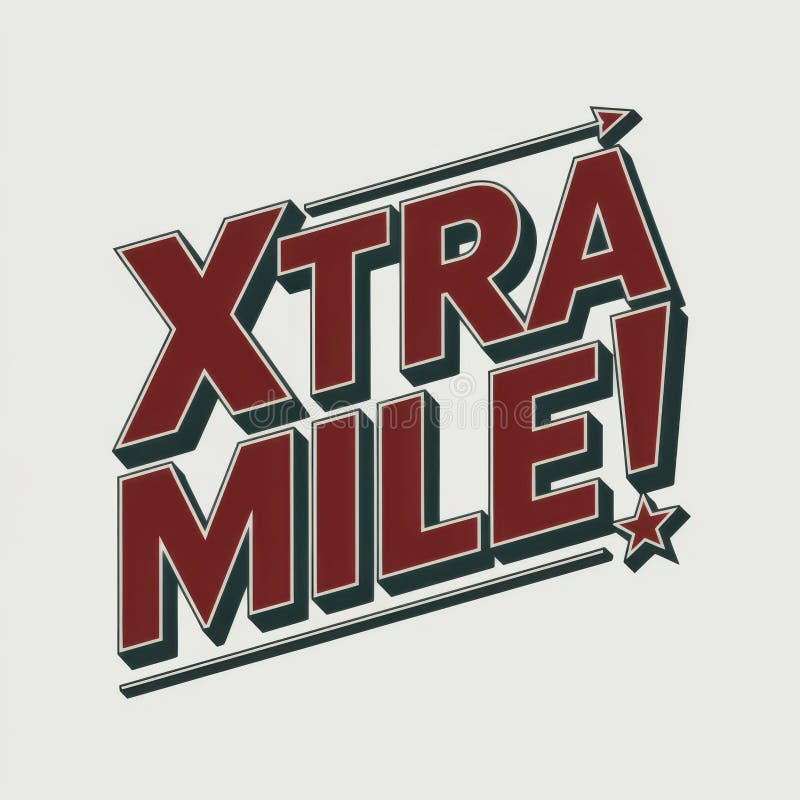Bold Xtra Mile Typography with Dynamic Arrow and Star Elements Stock ...