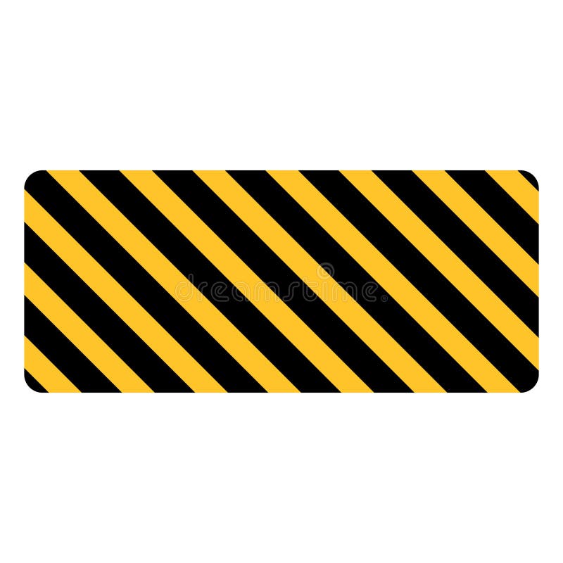 Bold Yellow and Black Stripes Warning Sign in Simple Design Stock ...