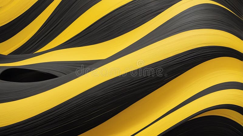 Bold Yellow and Black Whirlpool Design with Sharp Curves and Energetic ...