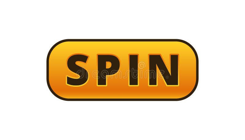 Bold Yellow Button Displaying the Word Spin in Black Capitals Stock ...