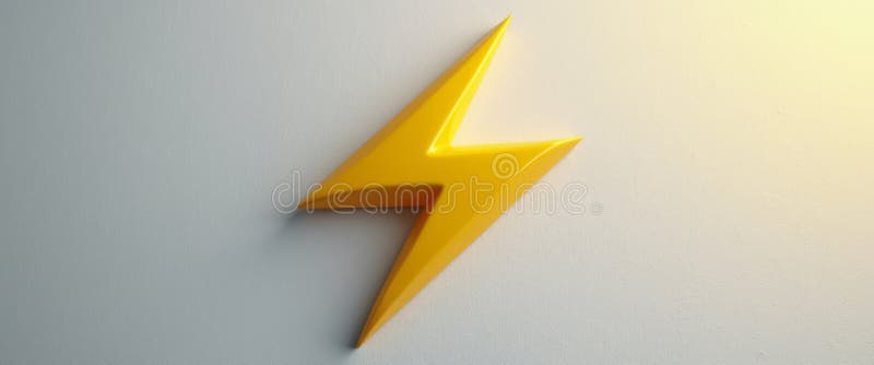 Bold Yellow Lightning Bolt Symbol Against a Soft Gradient Background ...
