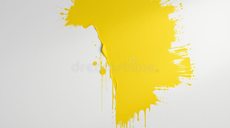 Bold Yellow Paint Splatter on a White Background Creating a Striking ...