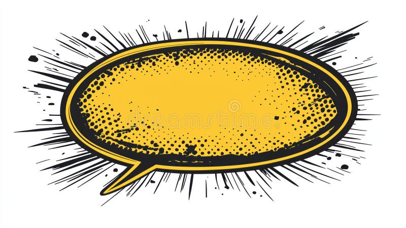 Bold Yellow Speech Bubble with Jagged Edges and Black Outline ...