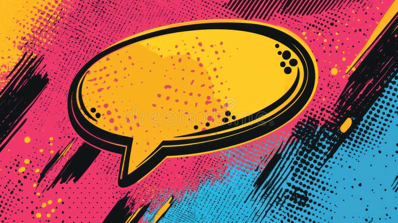 Bold Yellow Speech Bubble with Thick Black Outline, Surrounded by ...