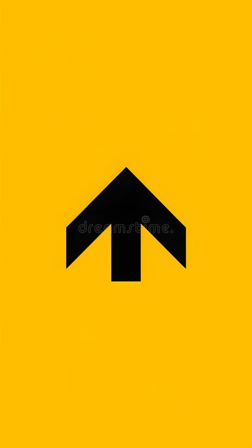 A Bold Yellow Square with Black Arrow Pointing Up, Symbolizing ...