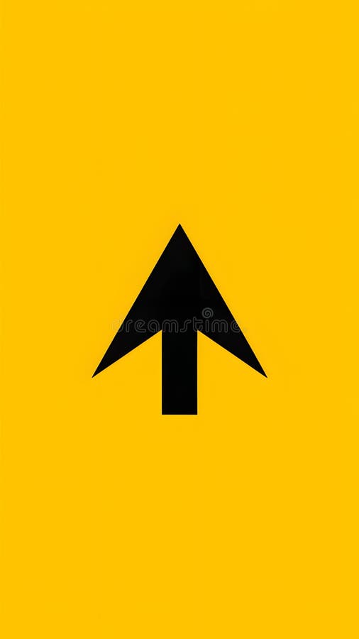 A Bold Yellow Square with Black Arrow Pointing Up, Symbolizing ...