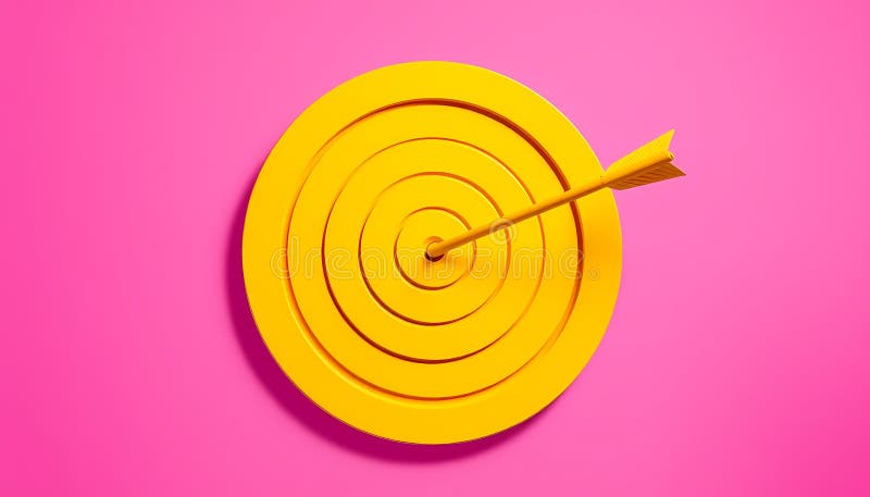 Bold Yellow Target with Arrow in Flight Stock Illustration ...