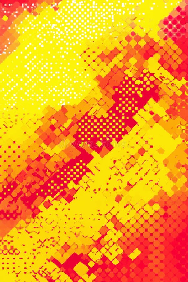 Bold Yellow To Vivid Red Pixel Gradient Mimicking the Colors of Fire ...