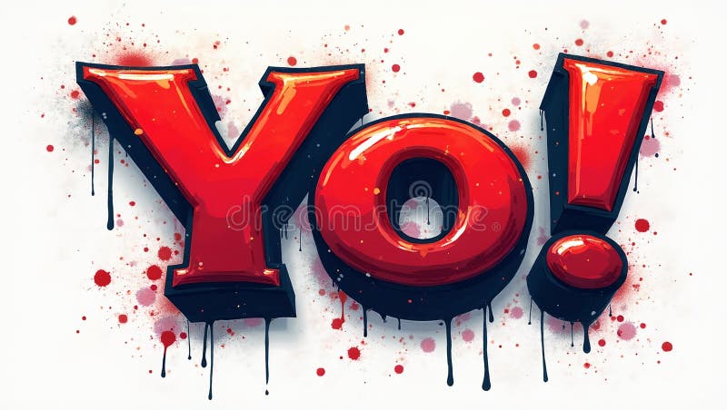 Bold Yo Graffiti in Street Art Style with Splashes Stock Illustration ...