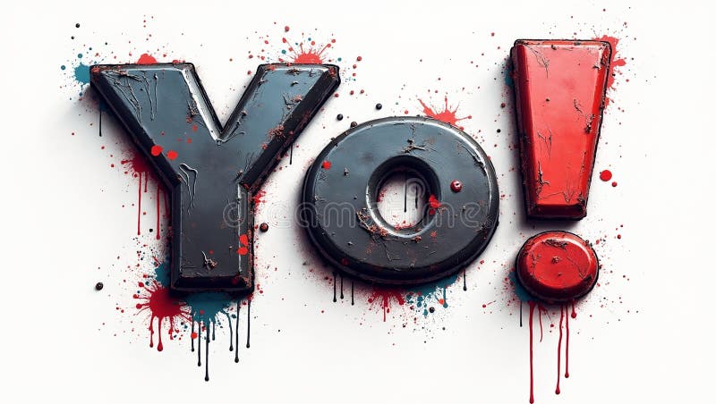 Bold Yo Graffiti in Street Art Style with Splashes Stock Illustration ...