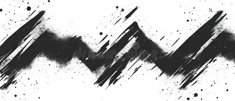Bold Zigzag Pattern of Black Ink Lines on a Bright White Background ...