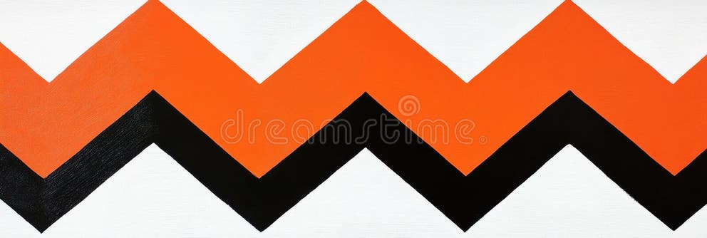 Bold Zigzag Pattern with Orange and Black Chevron Design on White ...