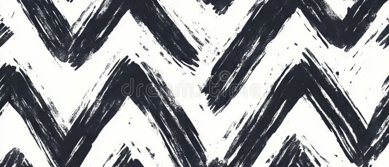 Bold Zigzagging Black Ink Lines on a Snow-white Background Create a ...