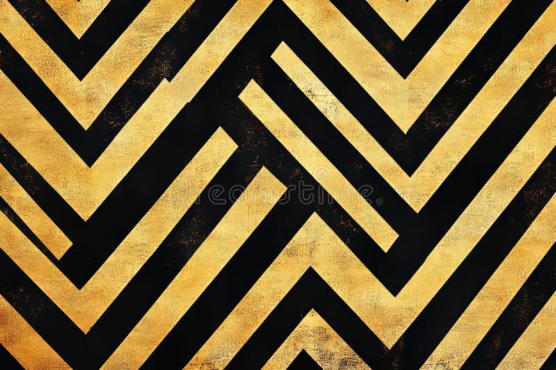 Bold Zigzagging Lines in Black and Gold, Forming a Geometric Art Deco ...