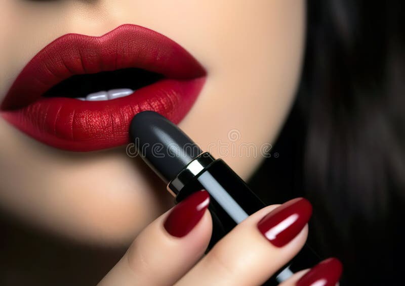 The Bold Red Lipstick she Wore Made Her Lips Look Irresistible Created ...