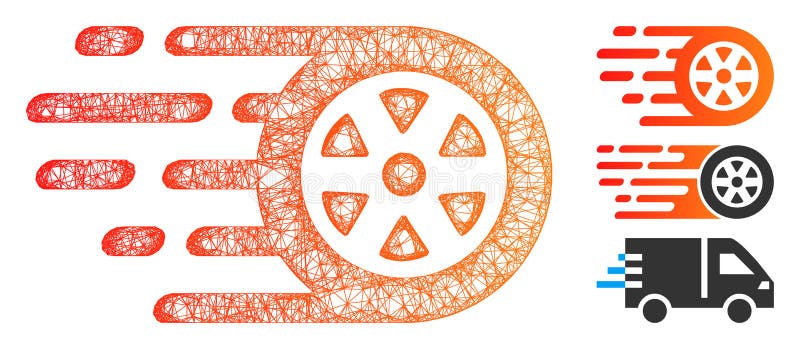 Bolide Car Wheel Polygonal Web Vector Mesh Illustration Stock ...
