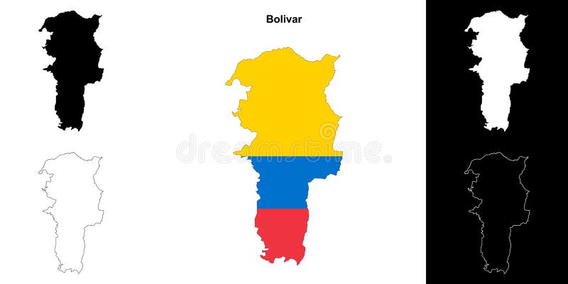 Bolivar outline map stock vector. Illustration of border - 323765267