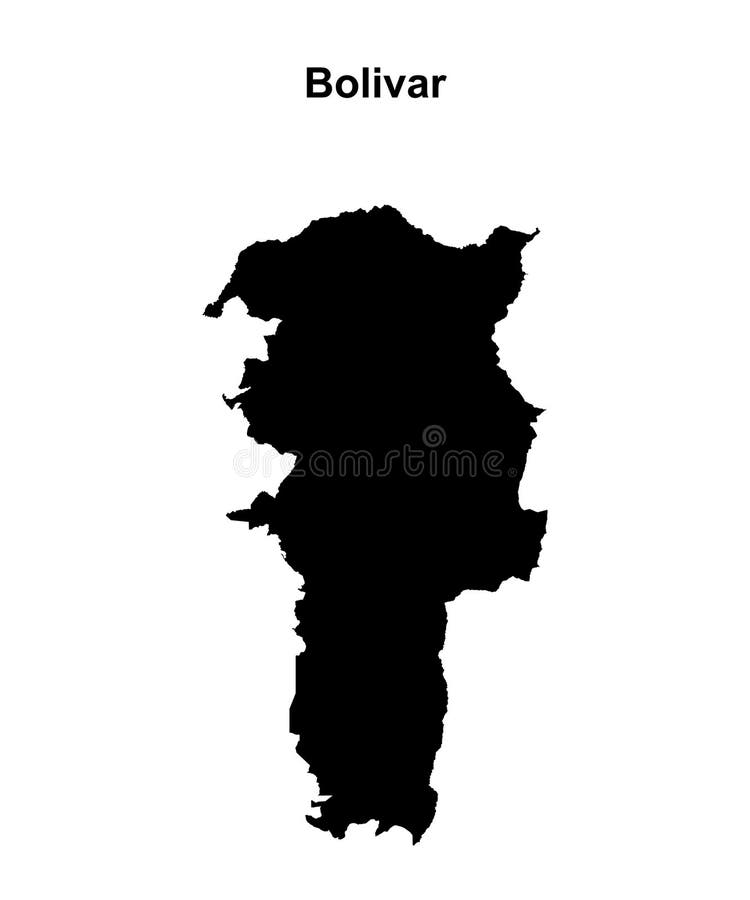 Bolivar outline map stock vector. Illustration of detailed - 360358259