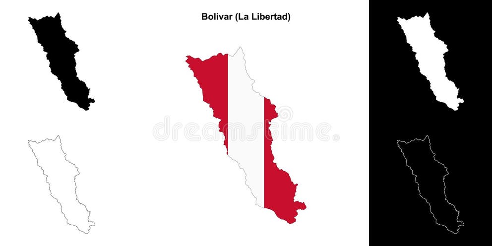 Bolivar outline map stock vector. Illustration of infographics - 371581397