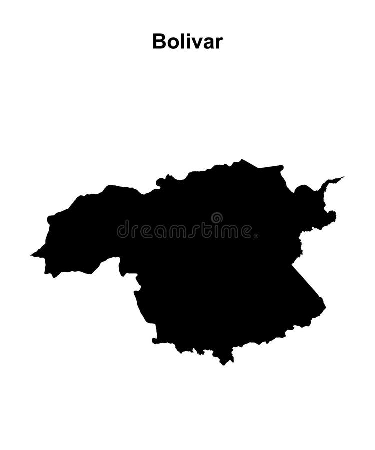 Bolivar outline map stock vector. Illustration of icon - 360689615